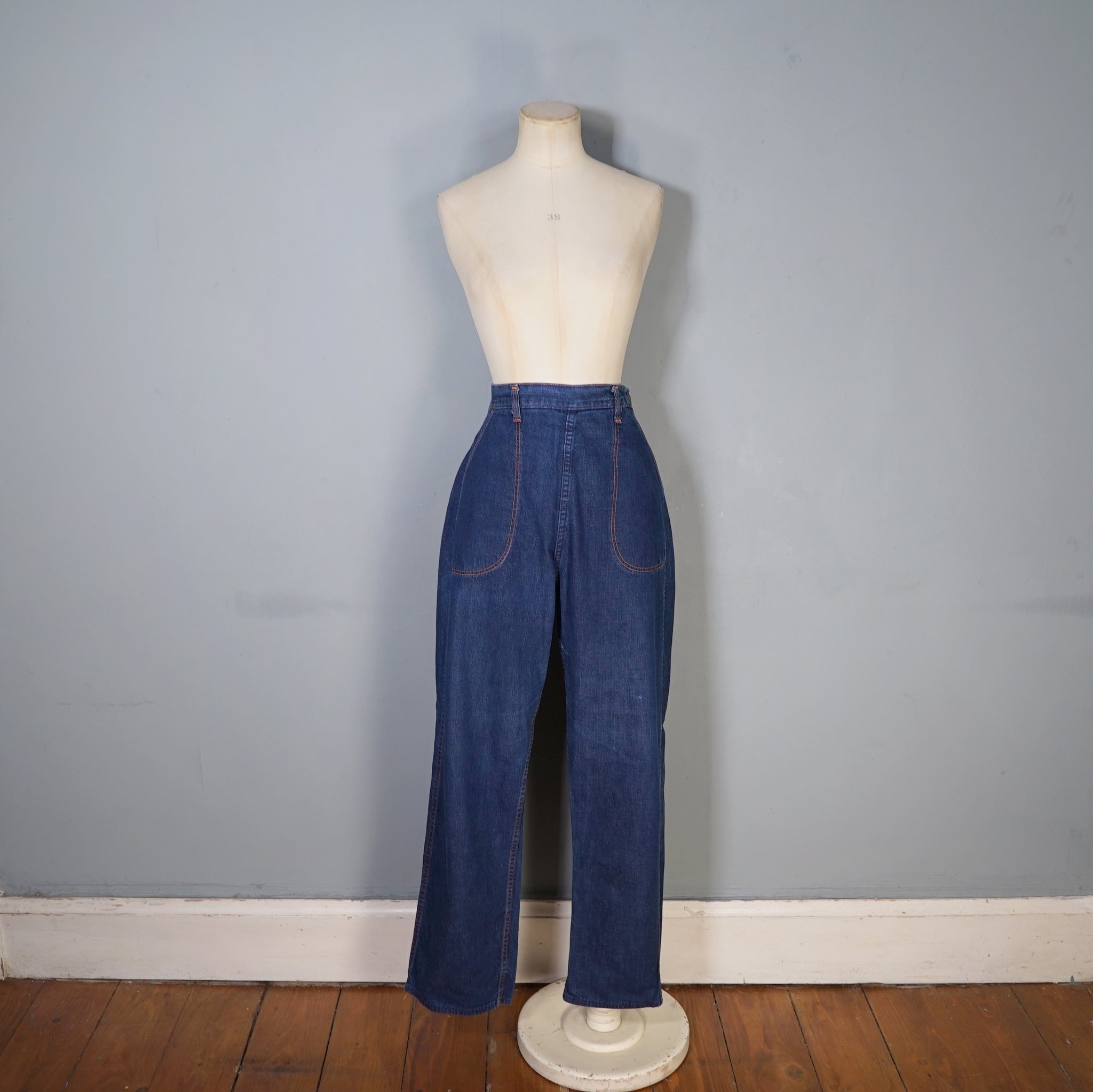50s "BLUE BELL" HIGH WAISTED SIDE ZIP JEANS - 28-28.5" – Sartorial Matters